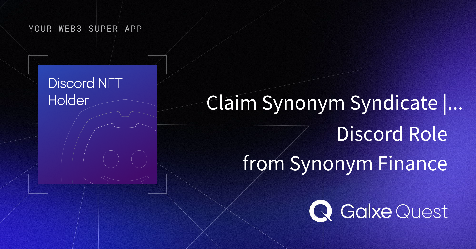 Claim Syndicate Discord Role from Synonym Finance on Galxe