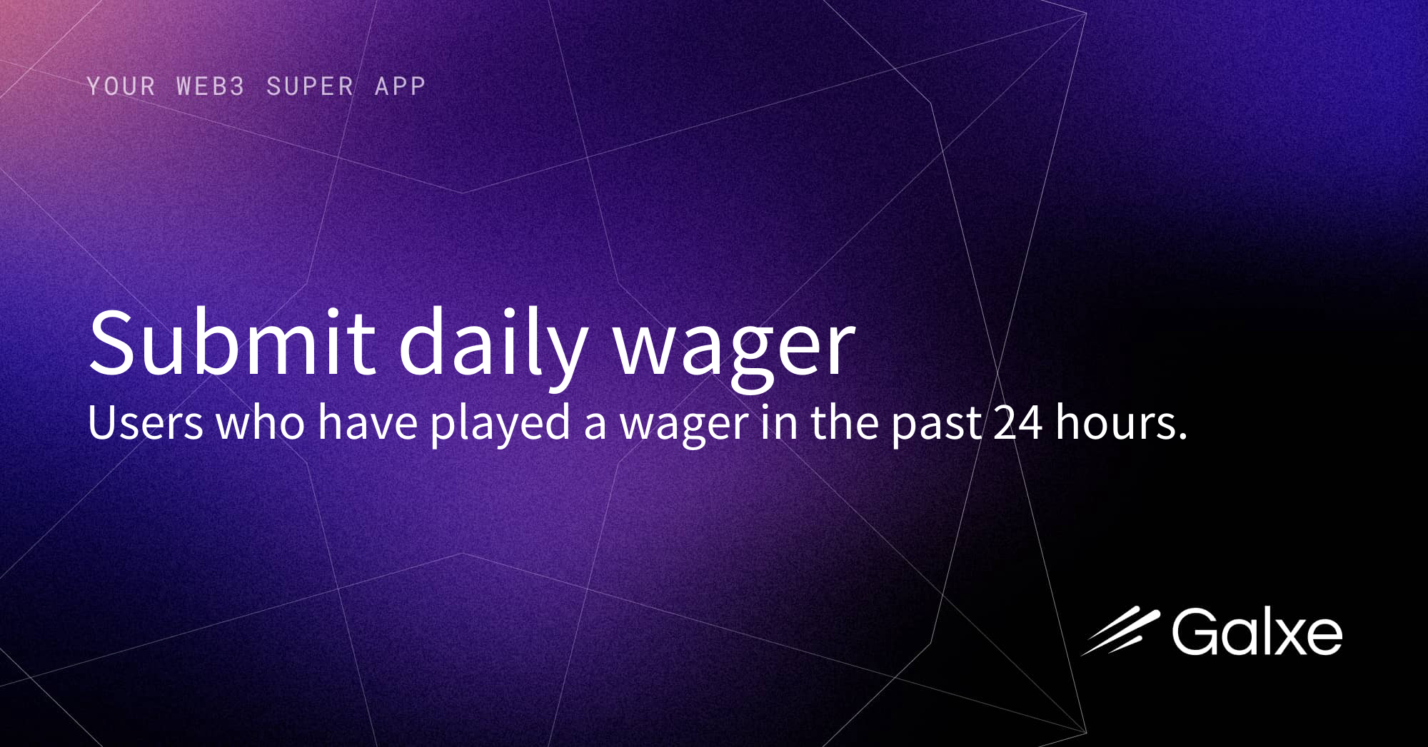 Submit daily wager Credential | Galxe