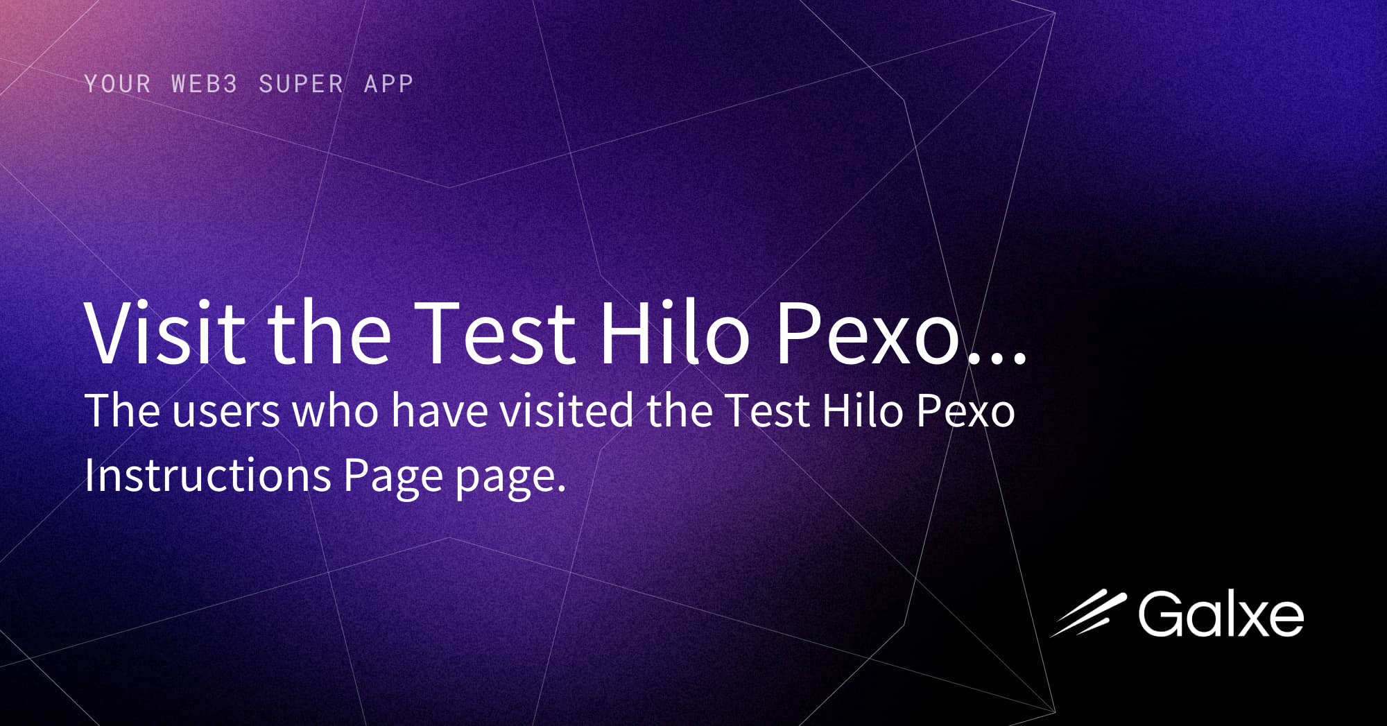Visit the Test Hilo Pexo Instructions Page Credential | Galxe