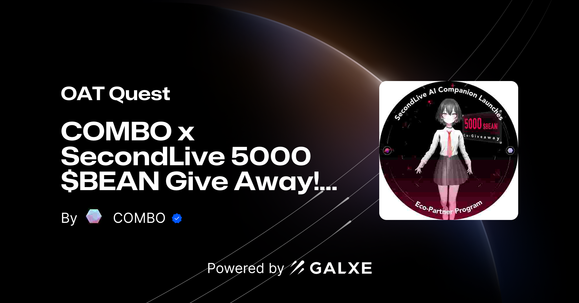 COMBO x SecondLive 5000 $BEAN Give Away! by COMBO | Galxe Quest