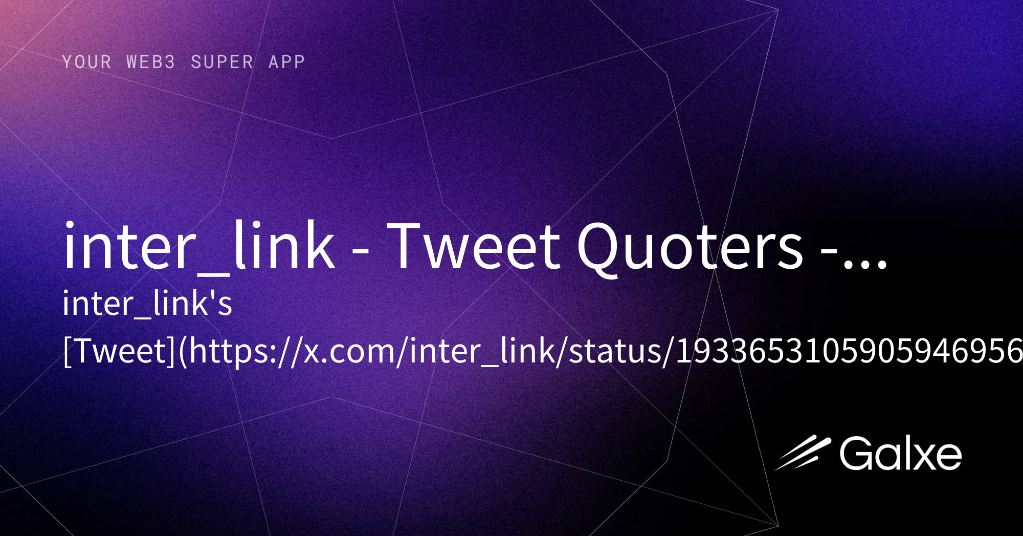 inter_link - Tweet Quoters - Tweet 1933653105905946956 Credential | Galxe