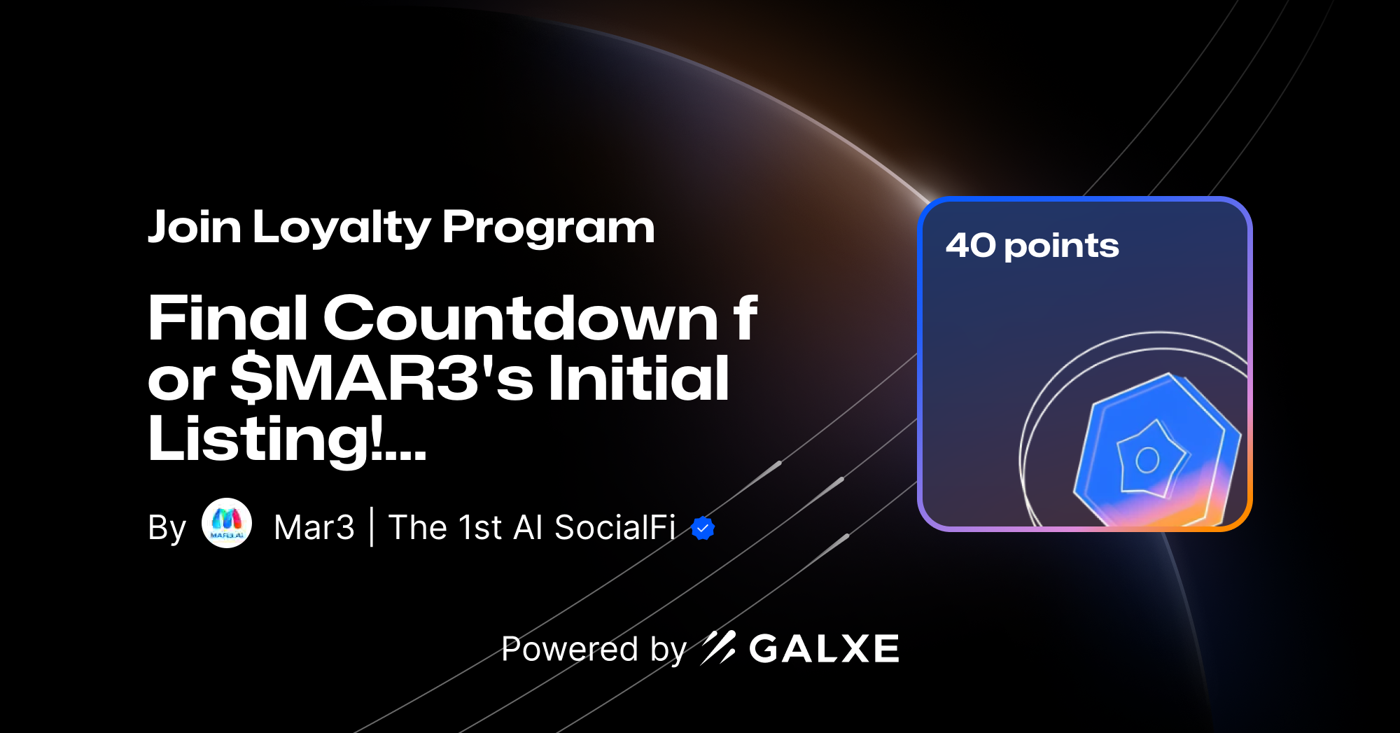Join Final Countdown for $MAR3's Initial Listing! Loyalty Program from Mar3 | The 1st AI ...