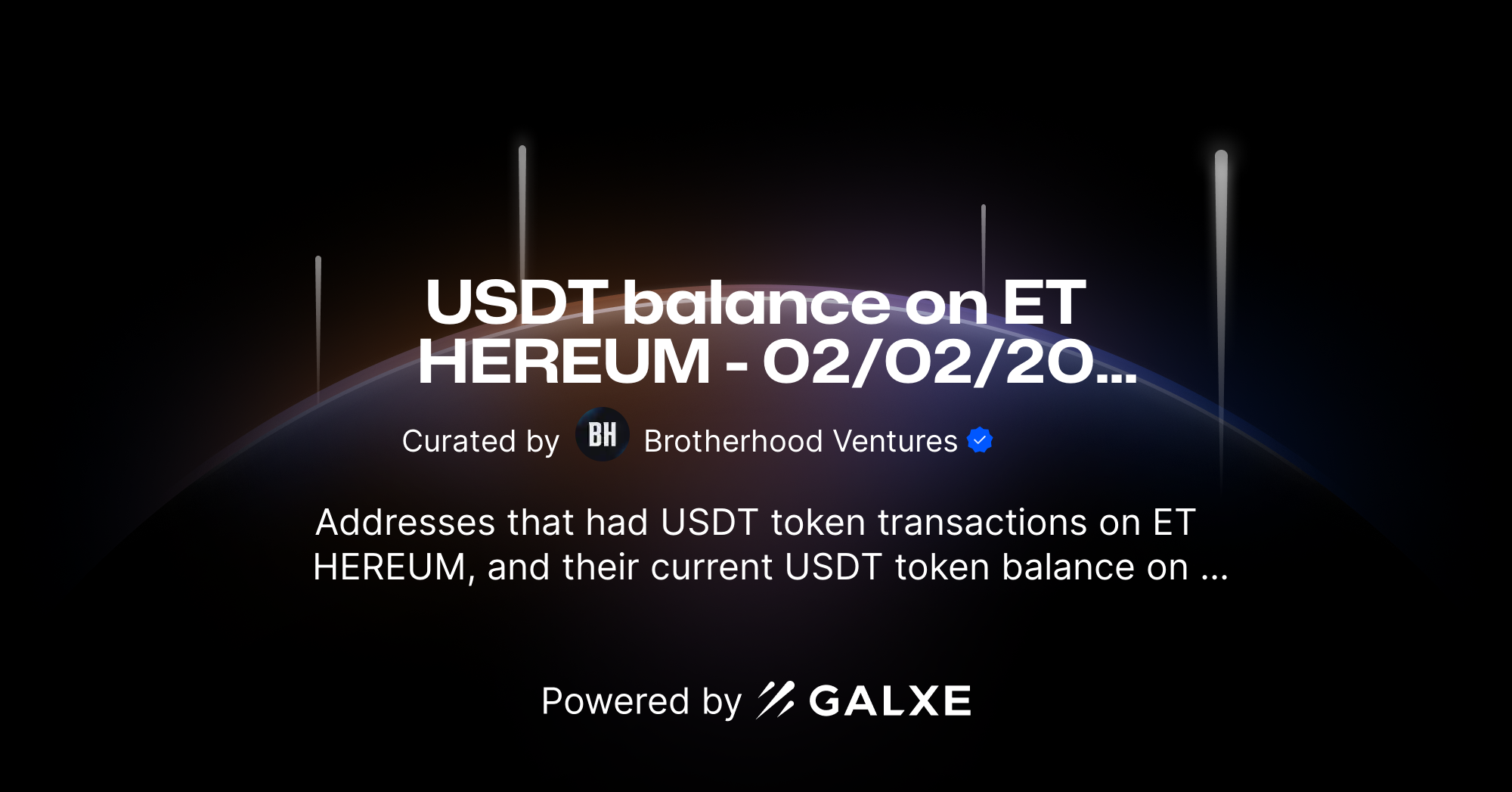 USDT balance on ETHEREUM - 02/02/2024 Credential | Galxe