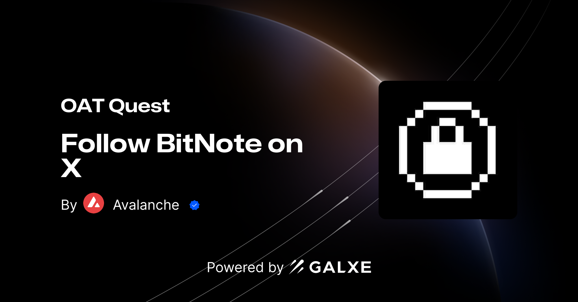 Follow BitNote on X by Avalanche | Galxe Quest