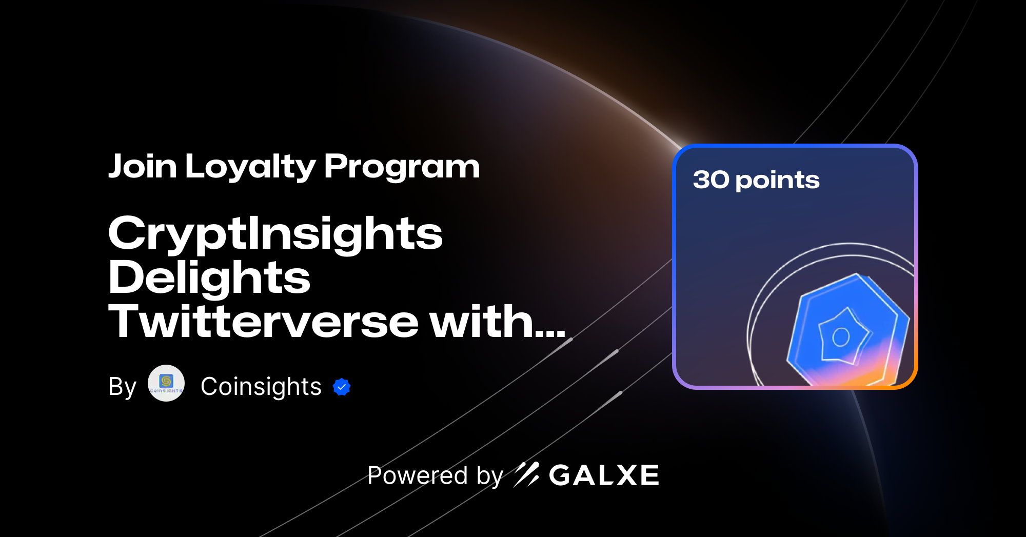 CryptInsights Delights Twitterverse with Stellar Insights by Coinsights | Galxe Quest