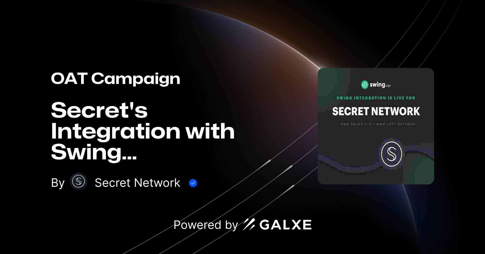 Secret's Integration with Swing by Secret Network | Galxe Quest