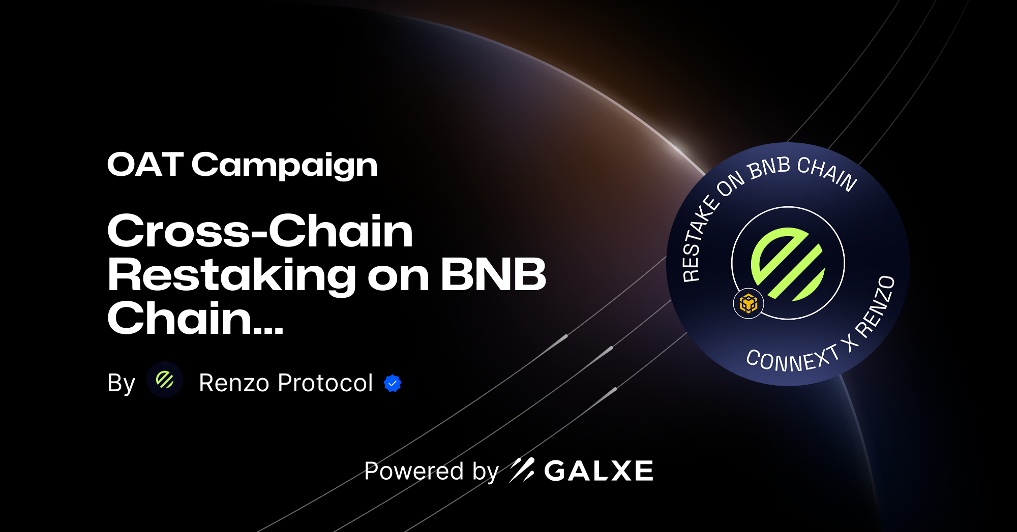 Cross-Chain Restaking on BNB Chain by Renzo Protocol | Galxe Quest