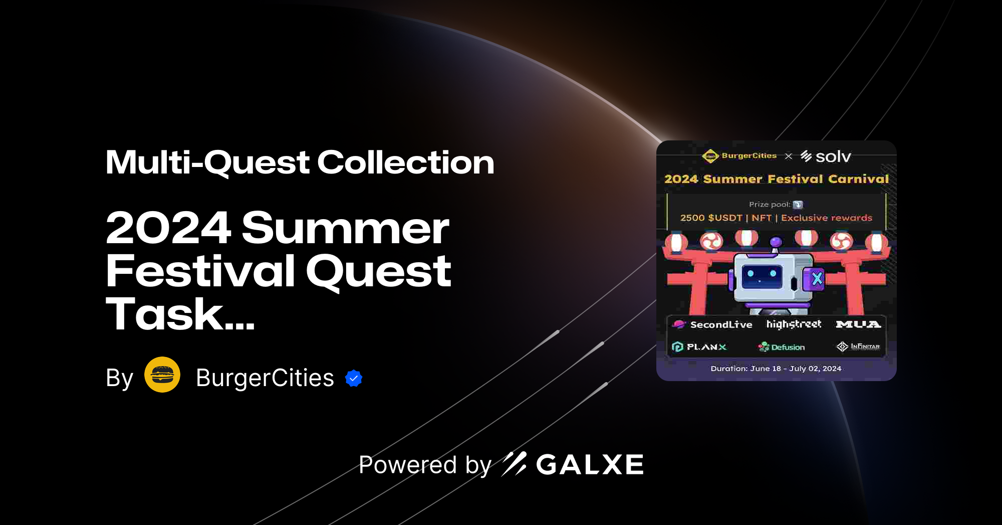 2024 Summer Festival Quest Task by BurgerCities | Galxe Quest