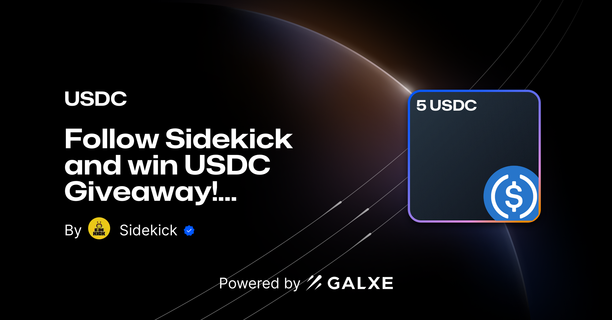 Follow Sidekick and win USDC Giveaway! by Sidekick Protocol | Galxe Quest