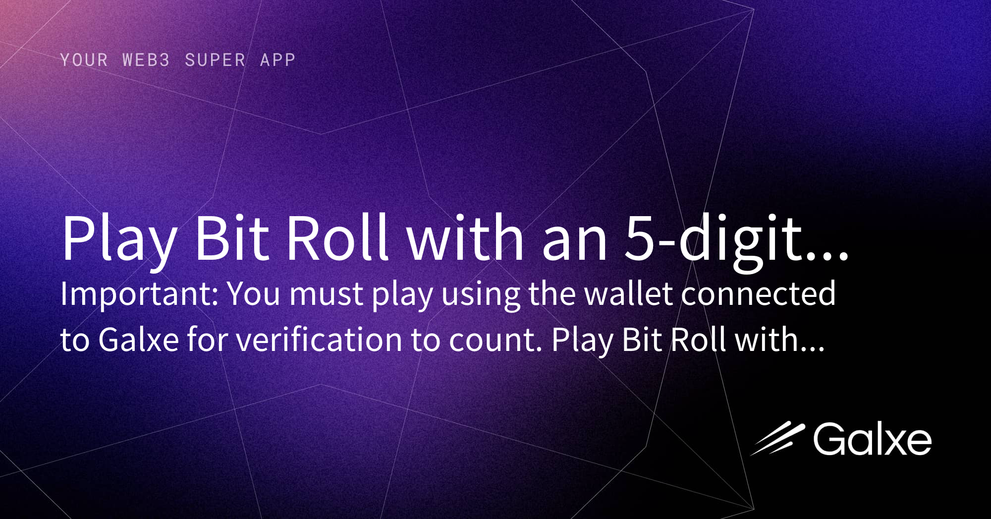 Play Bit Roll with an 5-digit number and secure a 2× win. Credential ...