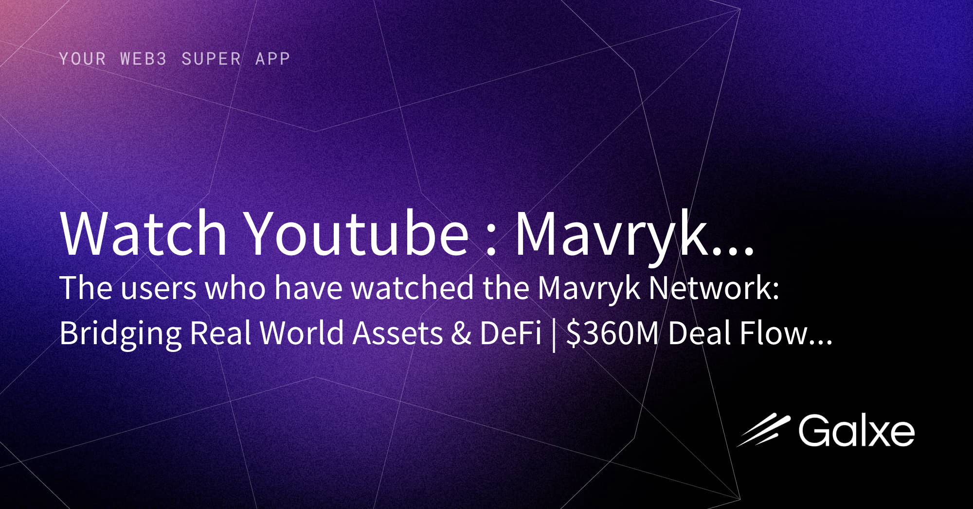 Watch Youtube : Mavryk Network: Bridging Real World Assets & DeFi | $360M Deal Flow Secured ...
