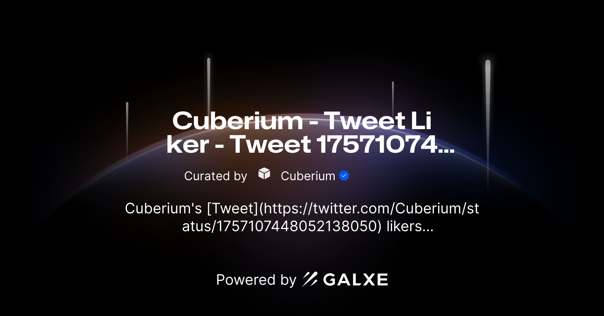 Cuberium - Tweet Liker - Tweet 1757107448052138050 Credential | Galxe