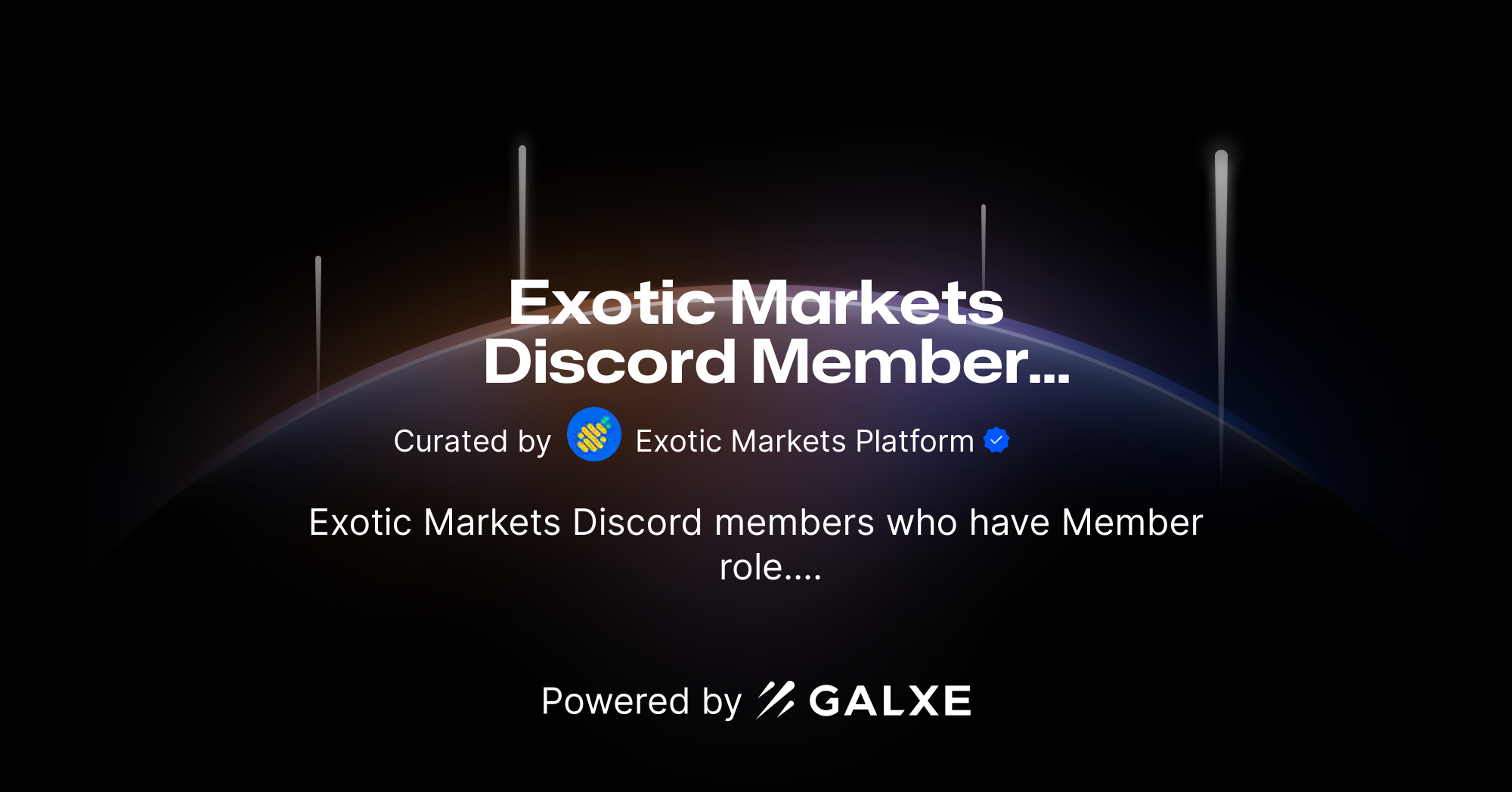 Exotic Markets Discord Member Credential | Galxe