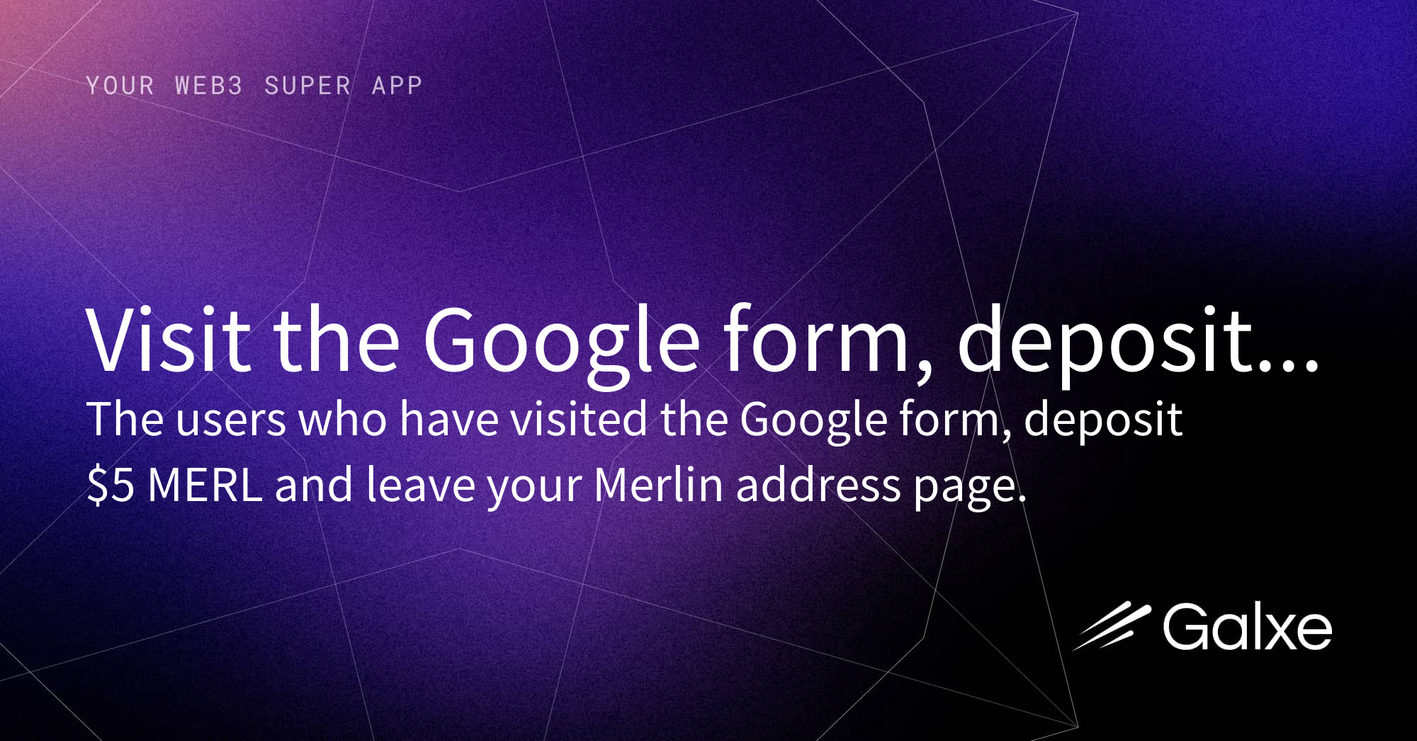 Visit the Google form, deposit $5 MERL and leave your Merlin address ...